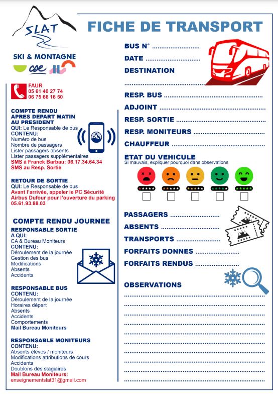 Rôles – Sortie, Bus, Moniteurs – Slat Enseignement